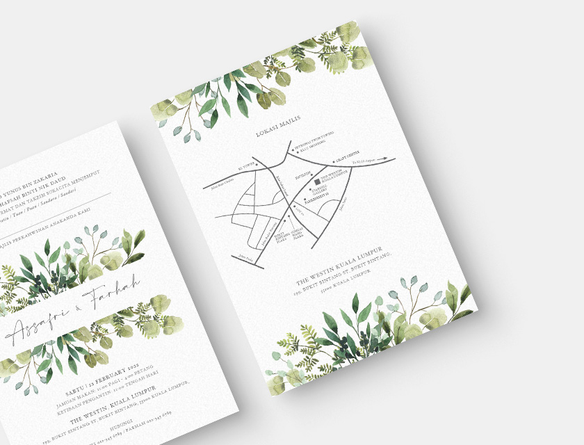 Greenery Invitation Card - KadKads - Kad Kahwin